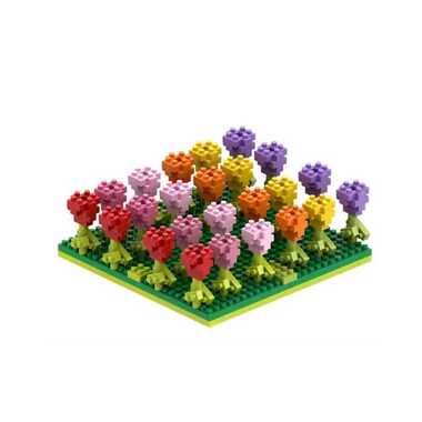 BRIXIES building block model Tulip Field made of 381 building blocks ...