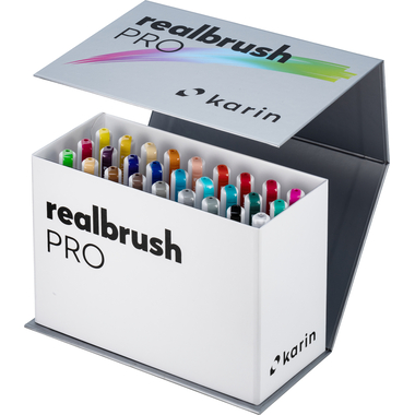 KARIN Real Brush Pen Pro 0.4mm 31C9 Mini Box, 1 Blender 26 Stück ...