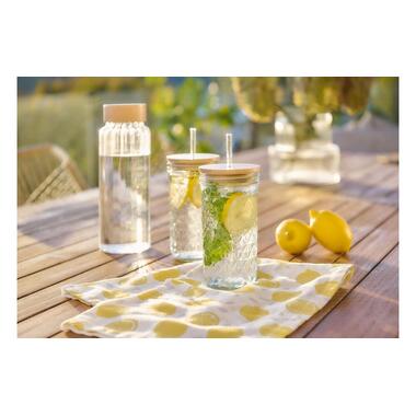 Zeller Present Glasflasche mit Rillen 1000 ml, Hellbraun/Transparent ...