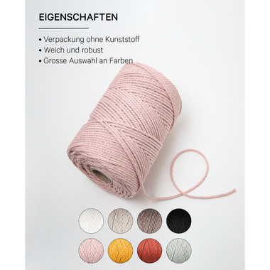 I AM CREATIVE Macrame Rope 6203.2 powder, 2mm, 500g | postshop.ch