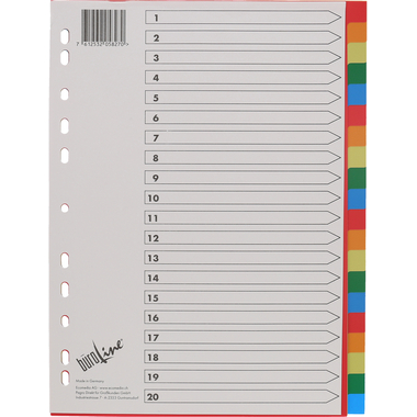 BÜROLINE Register PP A4 40985 multicolor 20-teilig | postshop.ch