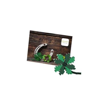 BRIXIES Bausteinmodell Postkarte Kleeblatt aus 48 Bausteinen | postshop.ch