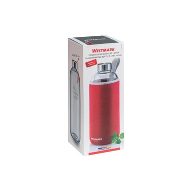 Westmark Trinkflasche Viva aus Glas 1000 ml, Rot | postshop.ch