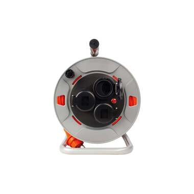 STEFFEN Cable Reel FLEX PUR Plastic 3 x T13 IP55 25m Gray Black ...