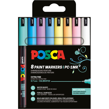 POSCA Fineliner 0.7mm PC-1MR 8P Soft colors 8 pièces | postshop.ch
