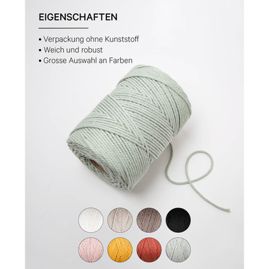 I AM CREATIVE Macrame Rope 6203.24 little green, 2mm, 500g | postshop.ch