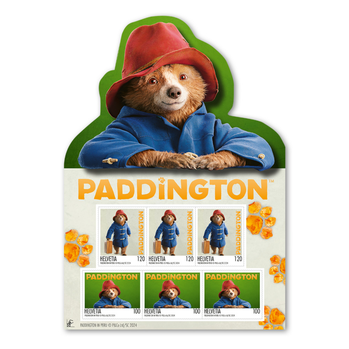 Stamps CHF 1.00/1.20 «Paddington», Special sheet with 6 stamps ...