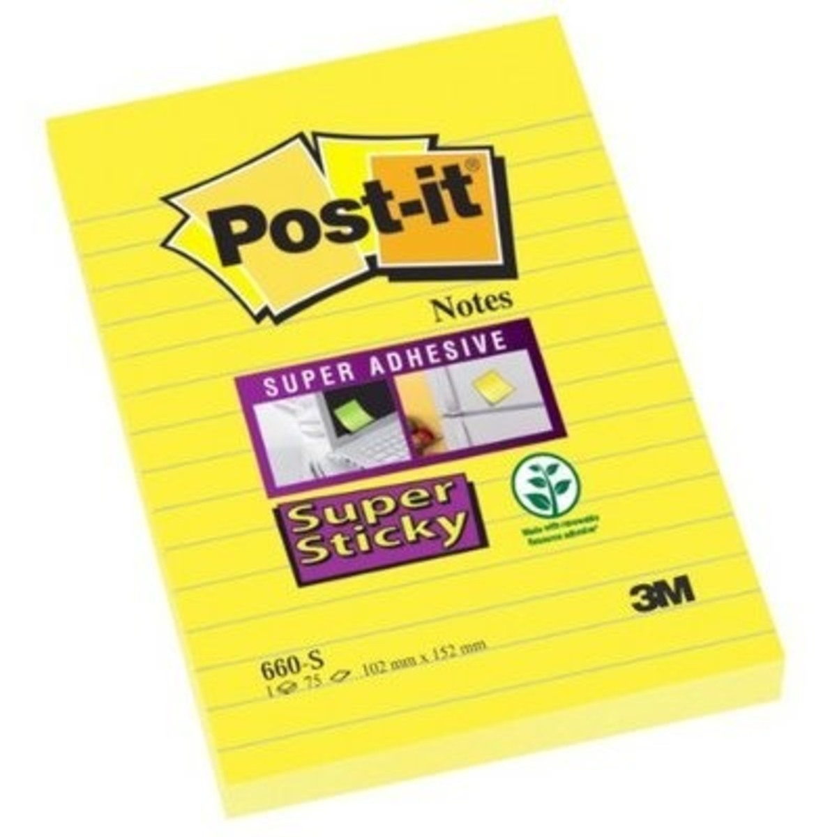 POST-IT Block Super Sticky 102x152mm 660-S gelb/75 Blatt, liniert | buy ...