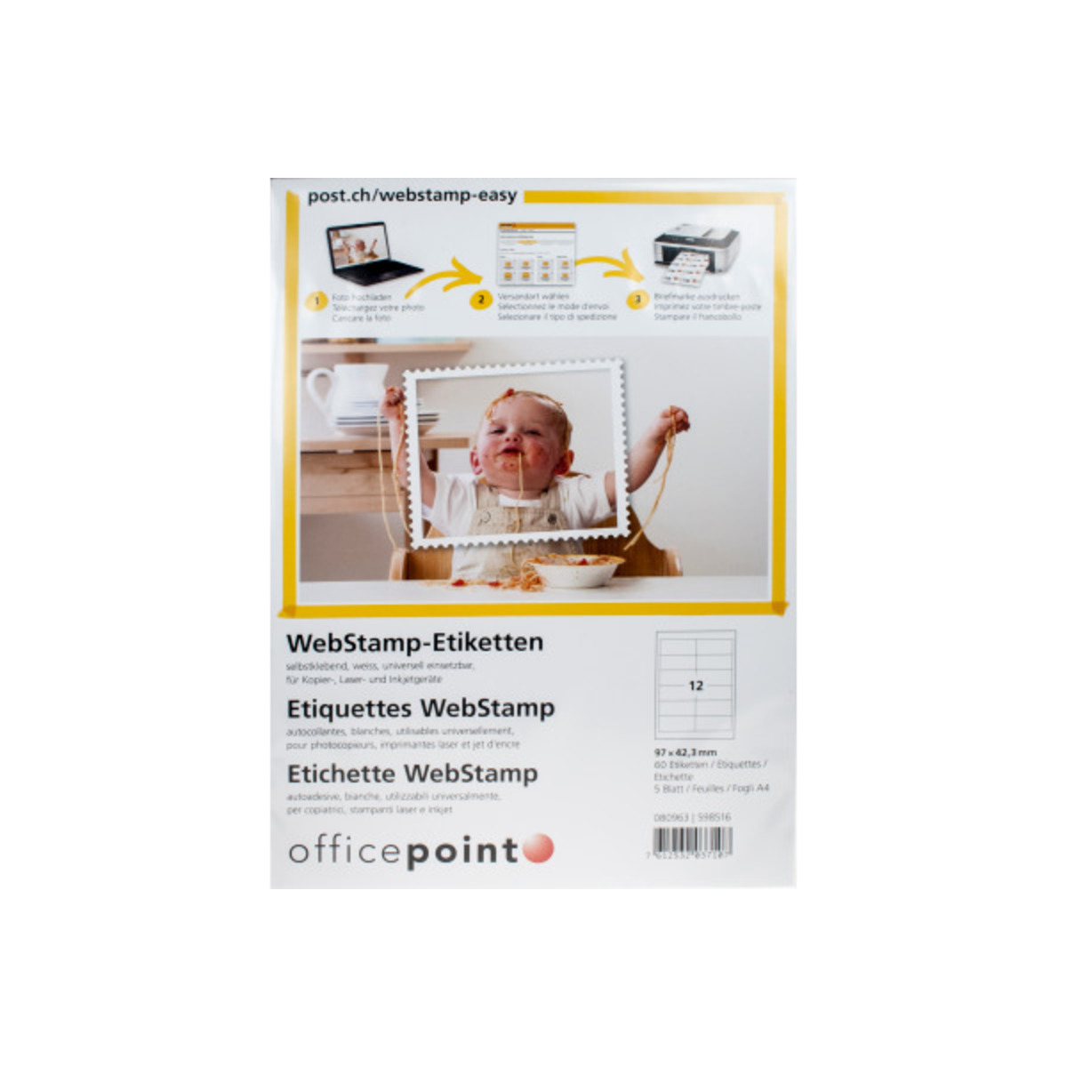POST WebStamp Etiketten 080963 97 x 42,3 mm | postshop.ch